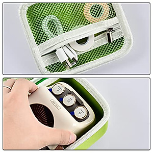 Case Compatible with Makeid HD(300dpi) Label Maker Machine with Tape, Hard Travel Thermal Label Printer Carrying Storage Bag Holder with Accessories Mesh Pocket (Box Only) - Green