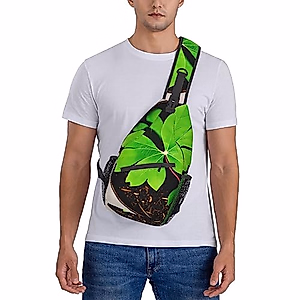 St Patricks Day Leaves High Storage Capacity Chest Bag Diagonally Sling Backpack Crossbody Shoulder Bag For Men Women