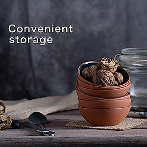 YMASINS Small Bowls, Terracotta pinch bowls, Ceramic Dipping Bowls Set of 8, Sauce dish prep bowls,11 Wabhas tiny bowls, Small Pinch Bowls for Cooking Prep(3.5 oz)