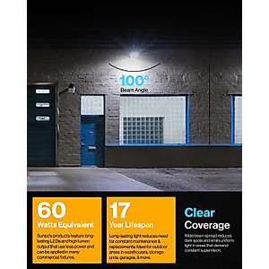 Sunco 80W LED Wall Pack Outdoor Industrial Dimmable Waterproof Commercial Grade Security Warehouse Super Bright Parking Lot, Selectable CCT 3000K/4000K/5000K, 7600 Lumen, AC120-277V
