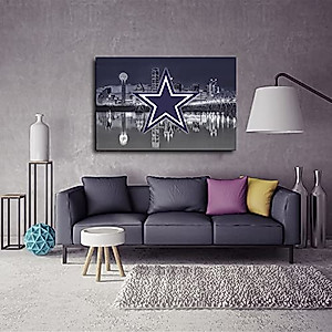 Dallas City Football Poster Sports Canvas Prints Wall Art Print Decoration Living Room Artwork Poster Bedroom Large Wall Art Picture (Unframed Canvas,16x24inch)