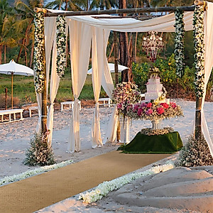 Tudomro Extra Long Natural Burlap Wedding Aisle Runner Outdoor Jute Burlap Aisle Runner for Wedding Ceremony Rustic Indoor Wedding Runner Carpet for Walkway(Elegant Style, 40 Inch x 30 Ft)