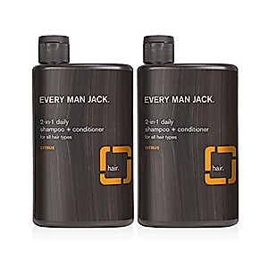 Every Man Jack 13.5 Ounce 2-in-1 Shampoo + Conditioner - Citrus (twin Pack), 27 Fluid Ounce