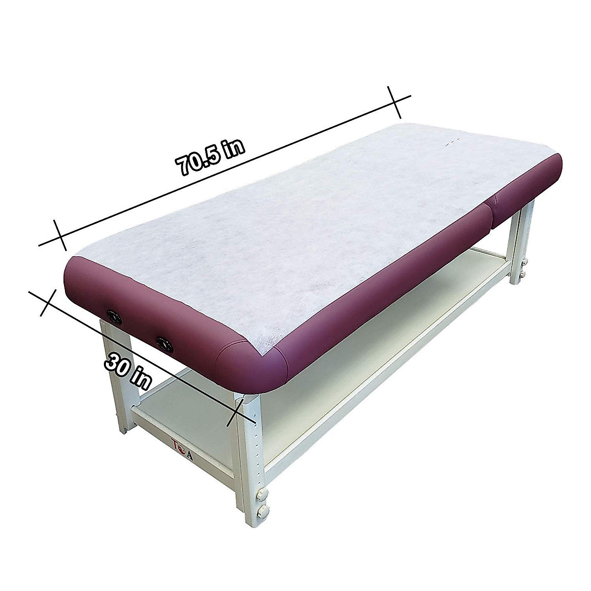 TOA Disposable Exam Table Paper 6 Roll Case - Strong Non Woven Table Paper - Medical Bed Cover - Pre-Cut Paper Sheets with Face Hole - Latex-Free - White Examination Bed Paper - 50 Sheet per Roll