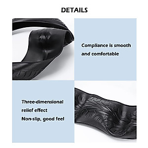Silicone Steering Wheel Cover丨Non-Slip Elastic Wheel Cover for Car with Tire Texture Ensuring Safe Driving丨Cool Car Accessories Fits Car Truck SUV (Black)