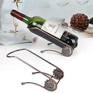 2PCS Wine Bottle Holder- Countertop Wine Rack - Wine Holder for Wine Storage - Red Bronze Metal Wine Rack - Wine Racks Countertop - Small Wine Rack - Tabletop Wine Rack