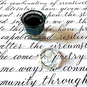 Glass Inkwell, Empty Ink Well for Dip Pen and Calligraphy Dip Pen Rest a Set of Glass Inkwell with a lid Ink Pot Pen Rest for Calligraphy Inkwells for Calligraphy Ink