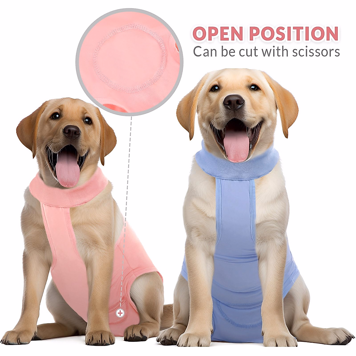 Preferhouse Recovery Suit for Dogs After Surgery,Soft Breathable Dog Recovery Suit,Alternative Surgical Suit, Anti-Licking Pet Surgical Recovery Snugly Suit Bodysuit,Pink,S