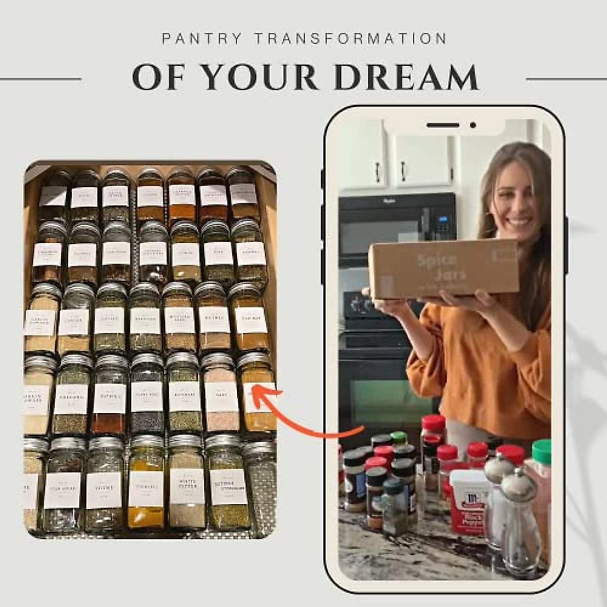 Spice Jars With Label Spice Organizer And Storage, Spices And Seasonings Sets Seasoning Organizer Kitchen Organization And Storage Seasoning Jars Spice Bottles Spice Containers For Cabinet Organizing