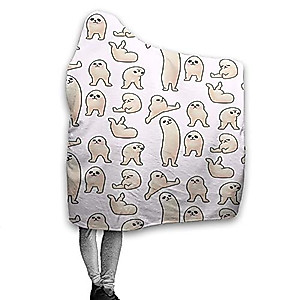 Hooded Blanket Fun Soft Eggdog Comfortable Throw Blankets for Four Seasons Anti-Pilling Flannel Wearable Blanket Suitable for Sofa Blankets for Adults and Children, Bed Blankets 50" X40