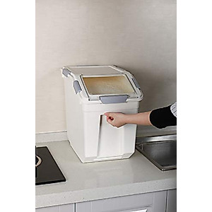 Flour Storage Container 25 lb with Wheels Seal Locking Lid PP (Pack-2)