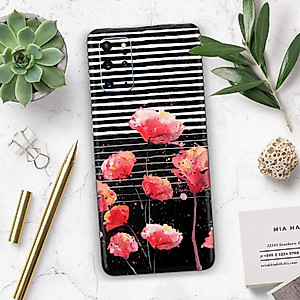 DesignSkinz Karamfila Watercolo Poppies V7 Protective Vinyl Decal Wrap Skin Cover Compatible with The Samsung Galaxy S20 (Screen Trim & Back Glass Skin)