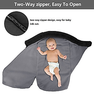 Baby Bunting Bag, Footmuff for Stroller Warm Sleeping Bag for Pushchair Stroller and Car Seat, Black