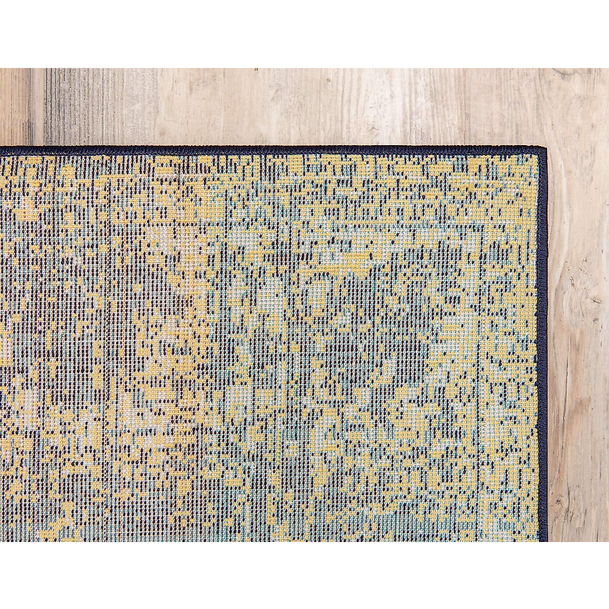 Unique Loom Sofia Collection Area Rug - Casino (5' 3" x 8' Rectangle, Navy Blue/ Yellow)