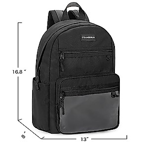 STEAMEDBUN Aesthetic Backpack for Teen Girls, Kawaii Backpack for School, Cute Ita Backpack with Insert(black)