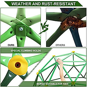 JYGOPLA 10FT Climbing Dome for Kids 3-8, Geometric Dome Climber Play Center with Rust & Uv Resistant, Supporting 800lbs, Kids Jungle Gym Playground Indoor/Outdoor with Much Easier Assembly