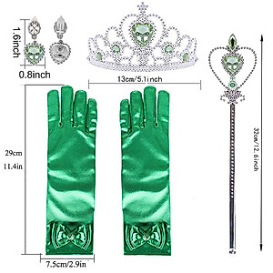 Princess Tiana Dress for Girls Green Fairy Frog Birthday Party Fancy Dresses Halloween Elf Costume Outfits with Accessories (2-3T)