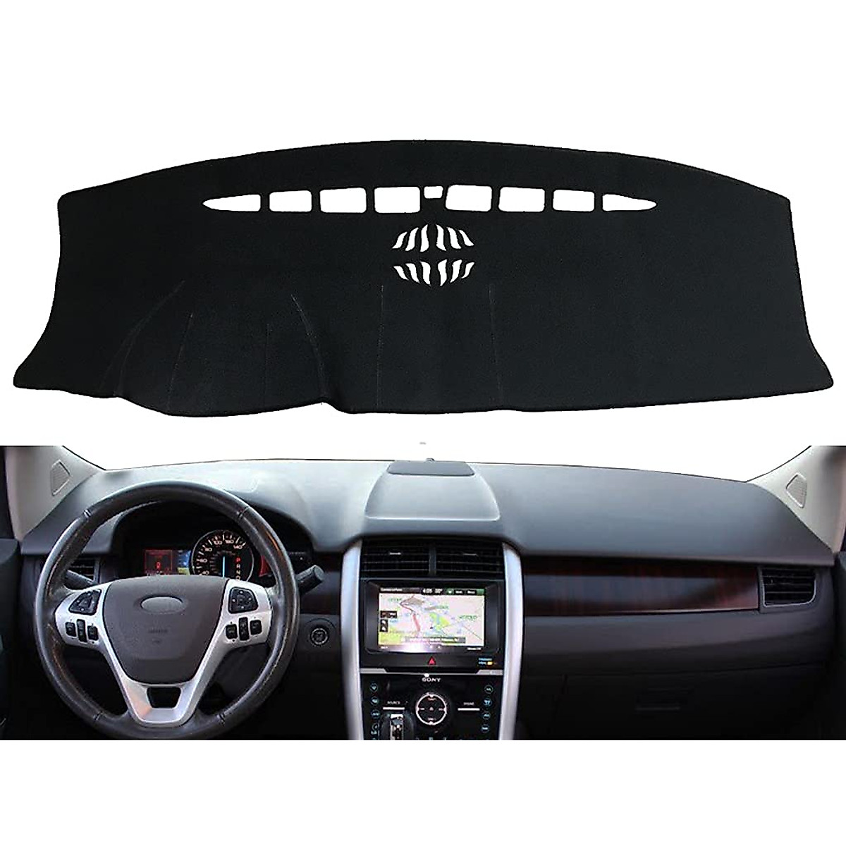 Mdashfit Dash Cover Dashboard Mat for Ford Edge 2011 2012 2013 2014 with Center Dash Speaker CMJ54