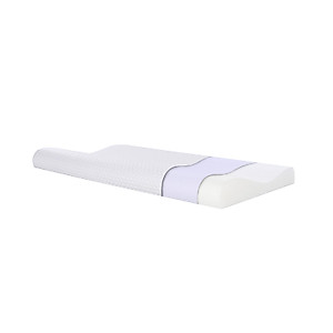 SUQ I OME Slim Sleeper-Thin Memory Foam Pillow for Sleeping,1.9'' to 2.4 '' Thin & Low Cervical Profile, Soft, for Neck Pain, Stomacher, Back and Side Sleeper(23.6x13.7x2.4/1.9 inch,White)