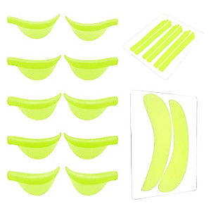 Lash Lift Pads, PERMANIA 3 in 1 Silicone Eyelash Lift Shield for Lash Perm Kit, Reusable Eye Patches & Eyelash Lifting Ribbon Curlers Fit Eyes Lash Lift Covering DIY at Home (Yellow)