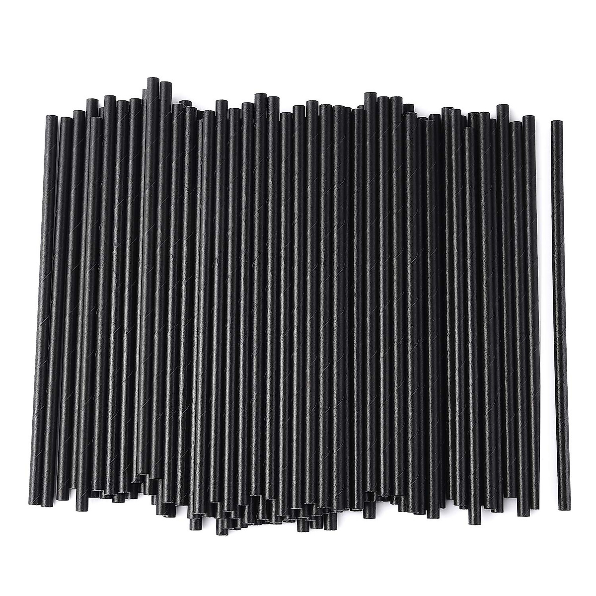 ALINK 100 Black Paper Straws, Biodegradable Disposable Drinking Straws Bulk for Party Supplies, Birthday, Wedding, Bridal/Baby Shower, Restaurant and Holiday Celebrations