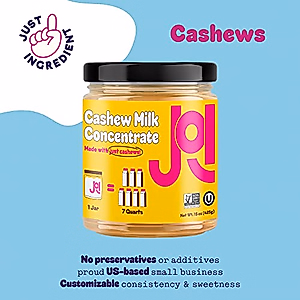 Unsweetened Cashew Milk Concentrate by JOI - 27 Servings - Vegan, Kosher, Shelf-Stable, Keto-Friendly, and Gluten-Free - Substitute for Cashew Powder and Butter - Use for Coffee Creamer, Add to Smoothies and Tea or Make Your Own Cashew Milk