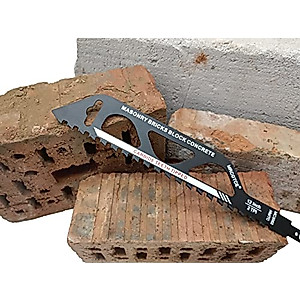 MRCGTCE 12-Inch Masonry Reciprocating Saw Blade, 2 TPI Tungsten Carbide Teeth Tipped Brick Cutting Recip Saw Blade, Demolition Saw Blade for Cutting Red Brick, Light Brick, Fiber Cement, Aerated Concrete, Porous Concrete, Cinder Block