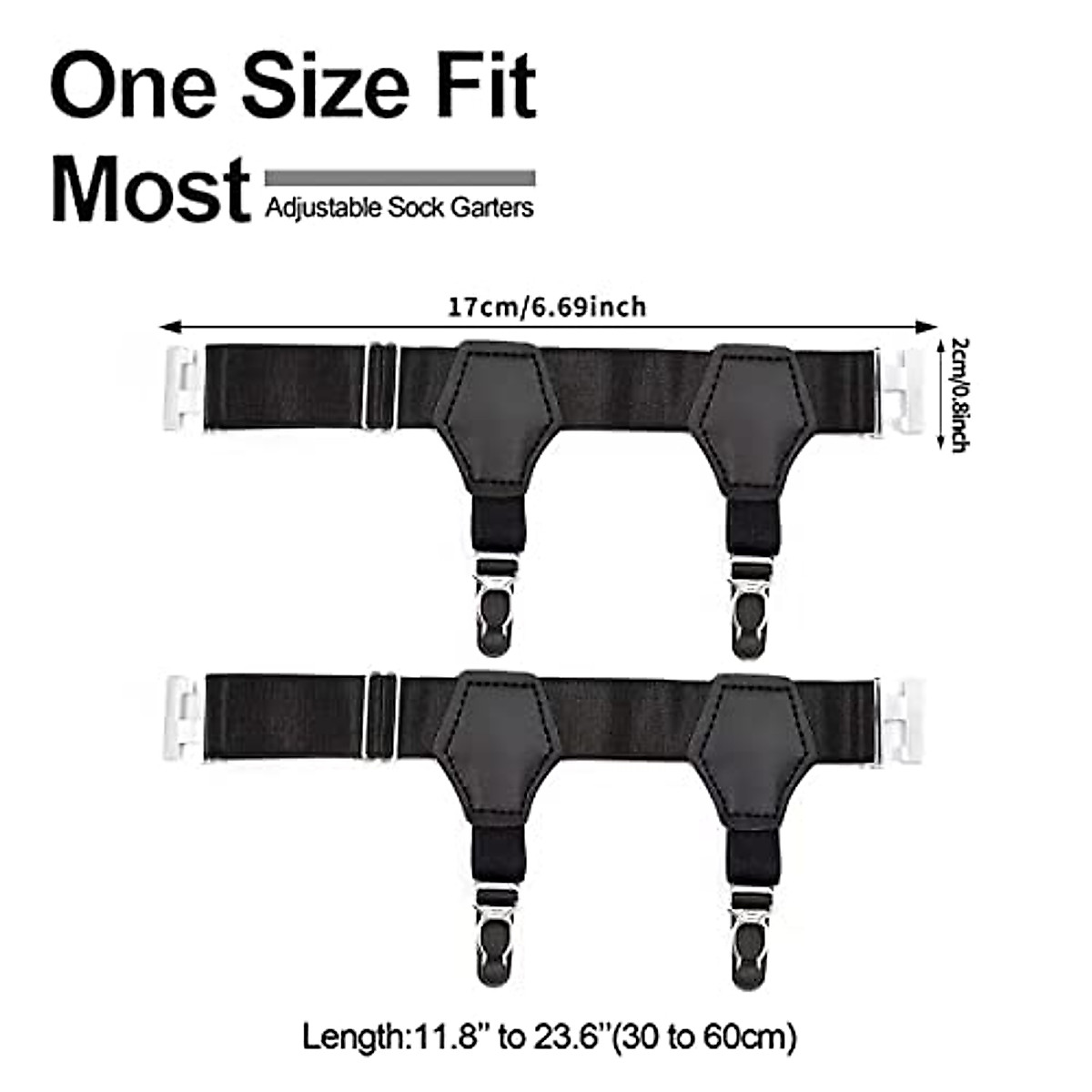 Bexicsea Mens Shirt Stays With Sock Garters,Adjustable Elastic Shirt Suspenders Holder,Shirt Tucker Clips(black)