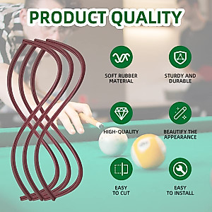 Scott Edward Billiards K66 Rubber Bumpers Pool Table Rail Cushions (Set of 6) Bumpers Replacement Bumpers Accessories- 9 Foot