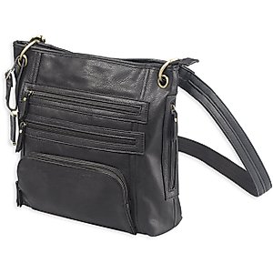 Bulldog Cases BDP-038 Large Cross Body Style Purse with Holster Black (14" X 12" X 3")