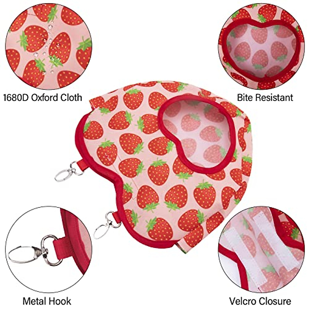 Coppthinktu Rabbit Hay Feeder, Hanging Guinea Pig Hay Feeder, Hay Feeder Rabbit Feeder Hay Feeder Guinea Pig, Small Animal Feeding & Watering Supplies, Suitable for Rabbits, Guinea Pigs, Strawberry