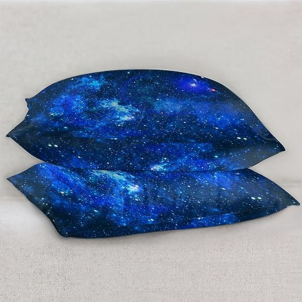 Deep Space Satin Pillow Cases Silk Satin Pillowcase for Hair and Skin Standard Set of 2 Super Soft Silk Pillowcase with Envelope Closure (20x26 in)