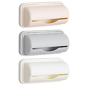 Garbage Bag Dispenser Roll Holder, Wall Mount Plastic Trash Bag Dispenser Single Side Loaded Organizer Storage Box Holder for Garbage Bag Grocery Bag Plastic Bag, 3pcs