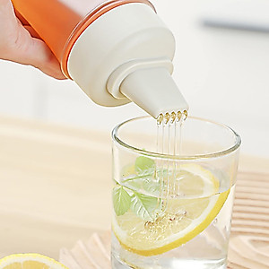 Srtood 2 Pack Ketchup Squeeze Bottles, 8 OZ Plastic Condiment Squeeze Squirt Bottles and Caps with Discrete Measurements, for Ketchup, BBQ, Sauces, Syrup, Condiments, Dressings, Paint - BPA Free