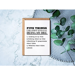 EirlysDesigns 5 Things I Like More Than My Bike Card - Love Bike Riding Card - Funny Card - Happy Birthday Card Bike Fanatic Card Motorbike Card, 5 x 7 inches