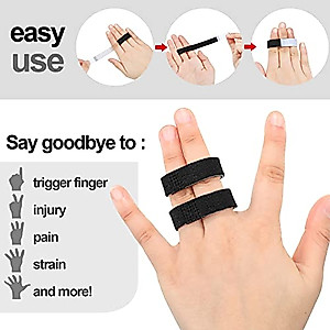 10 Pack Buddy Tape Finger Straps No Slip Hook and Loop Finger Splints Washable and Reusable Finger Tape Padded Support Finger Wrap for Broken, Sprained, Fractured Fingers