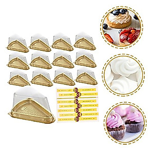 Abaodam 100 Sets Triangular Cake Box Triangle Containers with Lids Cake Tray Transparent Cake Holder Slice Cheesecake Containers Plastic Containers Sandwich Case Mini Pet Pastry Box
