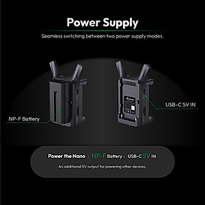 Accsoon Wireless Video Transmitter CineView Nano, 5G HDMI Wireless Video Transmission System for DSLR, RS2/RS3/RS3 Pro/Camera Stabilizer, 1TX to 4RX, App Control, Low Latency, Quick Release-Mini Size