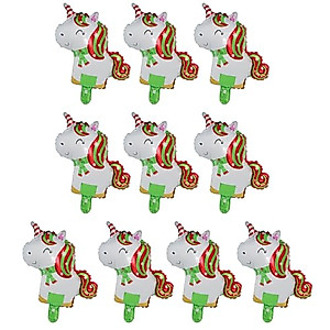 10 Piece Mini Foil Balloon Pack Christmas Balloons Great For NewYear Holiday Parties And Decor Christmas Decorations Foil Balloons Festive Party Mini Christmas Tree Hanging Ornament