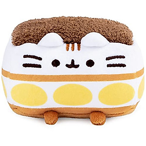 GUND Pusheen Tiramisu Plush Squishy, Stuffed Animal for Ages 8 and Up, White/Brown, 4”