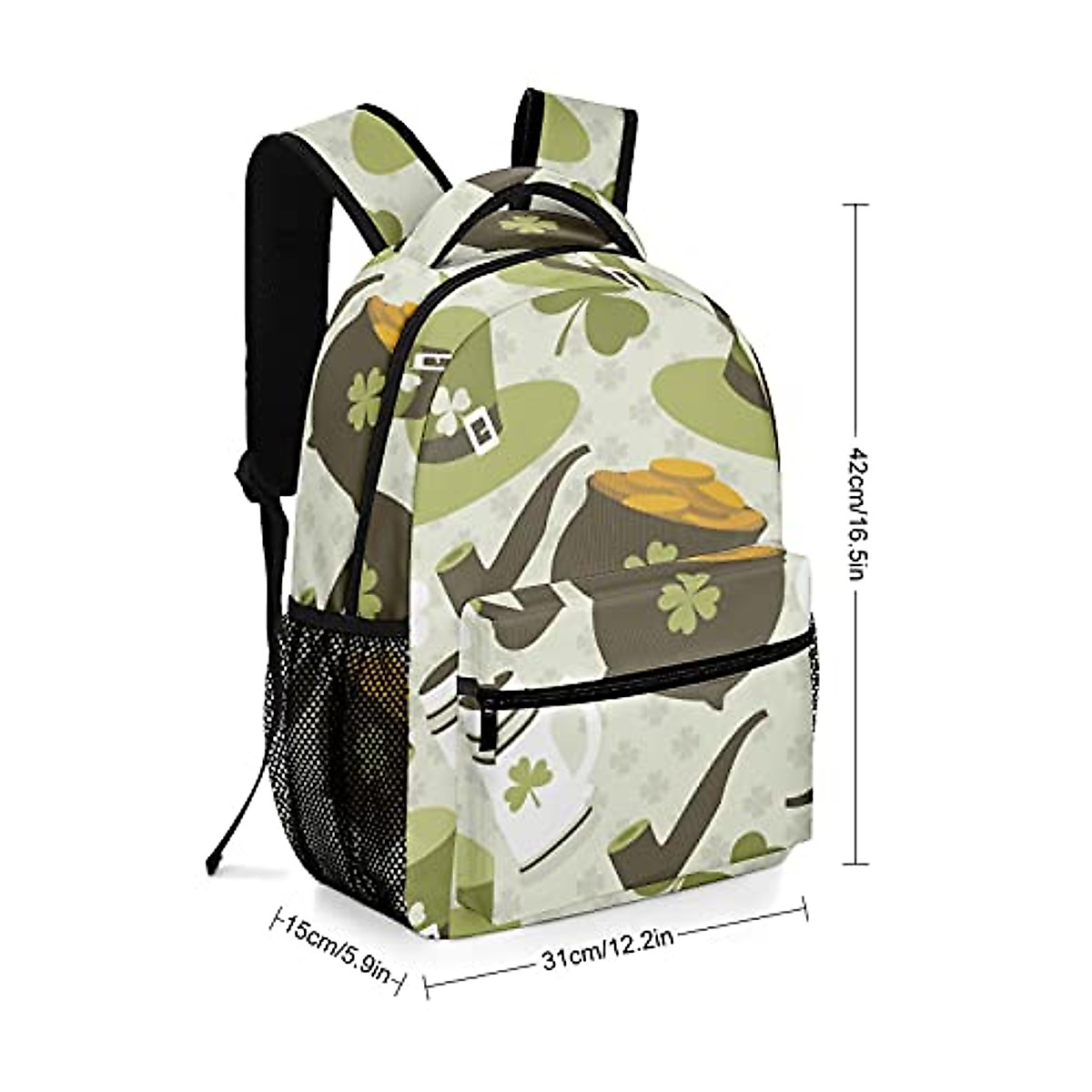 St. Patrick's Day Kids Backpack, Student School Bags for Boys & Girls, Bookbags with Adjustable Strapfor Travel