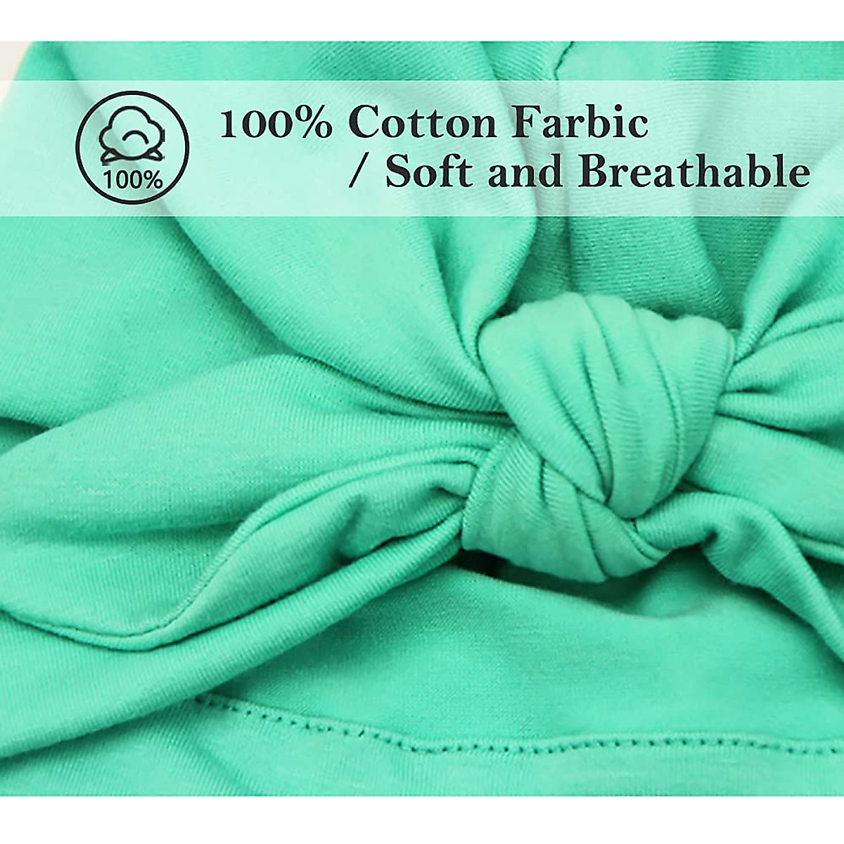 Solalux Turbans for Baby Girl Cotton Baby Turban Bow Beanie Infant Hats 0-3 Years