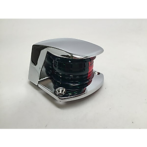MARINE BOAT NAVIGATION RED GREEN CHROME PLATED HOUSING BI-COLOR BOW LIGHT BULB