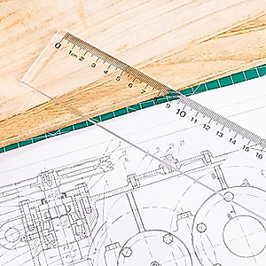 Utoolmart Straight Ruler 20cm Metric Plastic Clear Measuring Tool 1 pcs