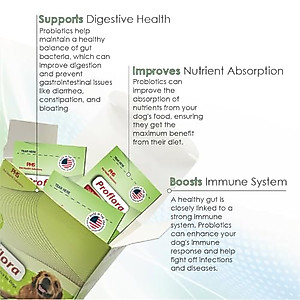 Proflora Probiotics for Dogs-Complete Gut Health & Immune Support. Easy to Use Digestive Multi-Strain Probiotics. Easier Diet Transitions, Healthier Skin & Coat & Helps Treat Diarrhea. 30 Packets.