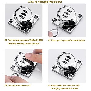 ETEKJOY Keyless Combination Lock for Wooden Cabinet 3-Digit Password Code Hasp Latch Lock Twist Knob Drawer Cupboard Locker Gun-Safe Closet Box (Black)