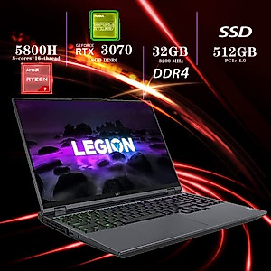 Lenovo 2022 Legion 5 Pro 16" WQXGA 165Hz Gaming Laptop, AMD Ryzen 7 5800H, 32GB RAM, 512GB PCIe SSD, NVIDIA GeForce RTX 3070 8G, RGB 4zone Backlit Keyboard, Grey, Win 11, 32GB SnowBell USB Card