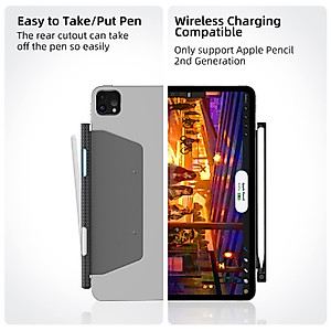 JUQITECH Pencil Holder for Apple Pencil Holder Compatible with Magic Keyboard, Smart Keyboard Folio, Smart Folio and Other Magnetic Cases, Slot Case for Apple Pencil 1st/2nd Generation (Black)