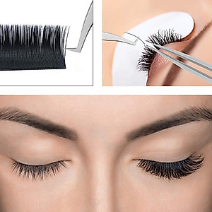 QUEWEL Eyelash Extensions 0.15mm C Curl Mix 8-15mm Supplies Matte Black Individual Eyelashes Salon Use|0.03/0.05/0.07/0.10/0.15/0.20mm C/D Single 8-18mm Mix 8-15mm/10-15mm|（0.15 C Mix8-15mm）