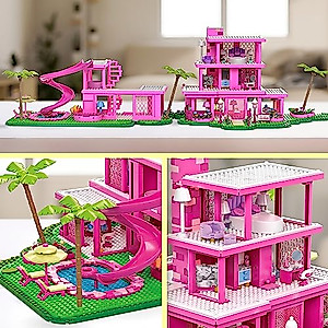 Barbie MEGA Barbie The Movie Building Toys for Adults, DreamHouse Replica with 1795 Pieces, Barbie and Ken Micro-Dolls and Accessories, for Collectors